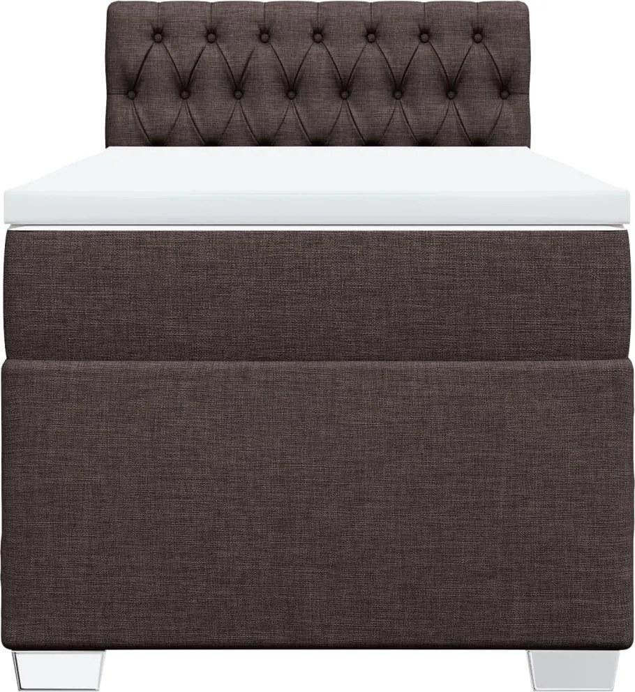 Box spring postel s matrací tmavě hnědá 90x200 cm textil 3285781