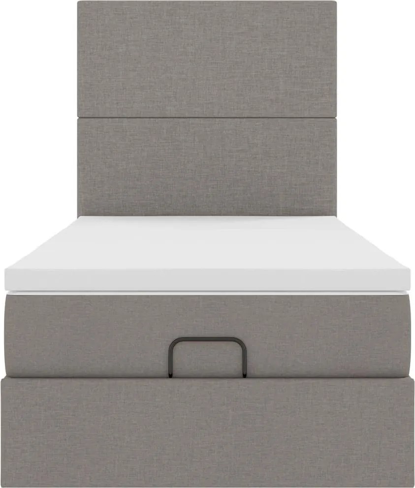 Osmanský postel s matrací taupe 90x200 cm textil 3313047