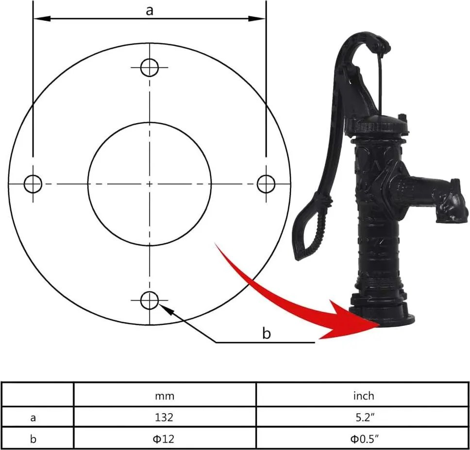 vidaXL Litinová zahradní ruční pumpa/čerpadlo se stojanem [275275]