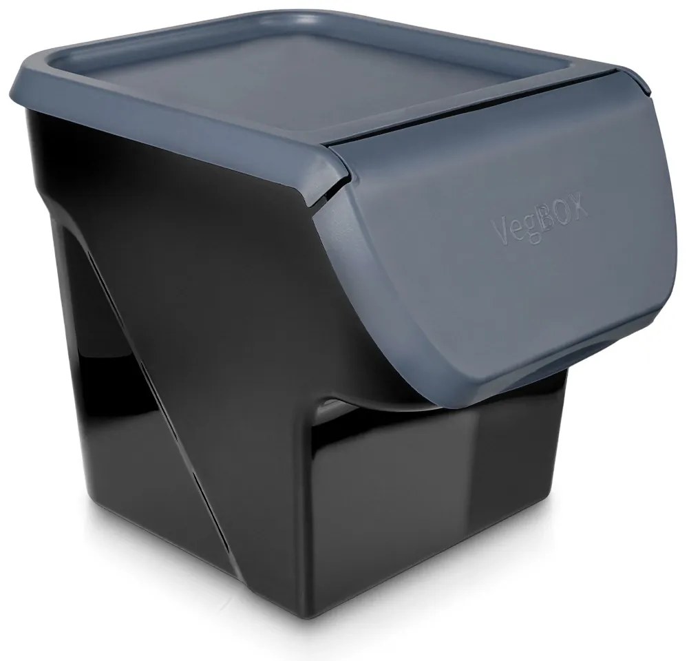 VILDE Úložný box na brambory a cibuli s větráním, VEGBOX šedý (14l - 5-8kg brambor)
