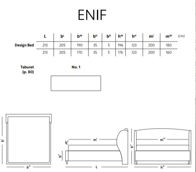 Materasso Manželská postel čalouněná ENIF - bočnice ROZMĚR: 160 x 200 cm