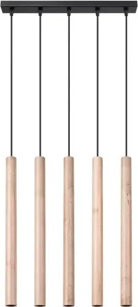 Závěsné svítidlo SOLLUX PASTELO 5L dřevo G9 5x8W bez žárovky SL.1269