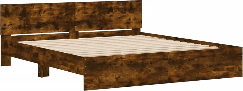 Rám postele s čelem kouřový dub 160 x 200 cm 3207473