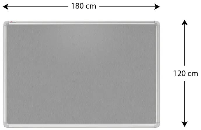 Allboards textilní nástěnka 180x120 cm (šedá),TF1812S