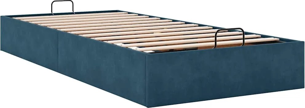 Osmanský rám postele bez matrace tmavě modrá 80x200 cm samet 3310929