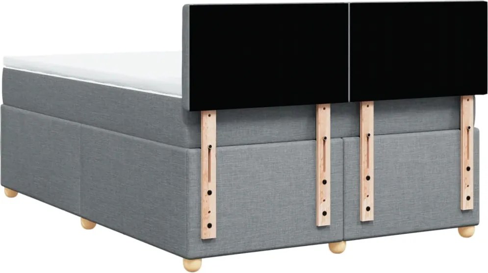 Box spring postel s matrací světle šedá 140 x 200 cm textil 3286717