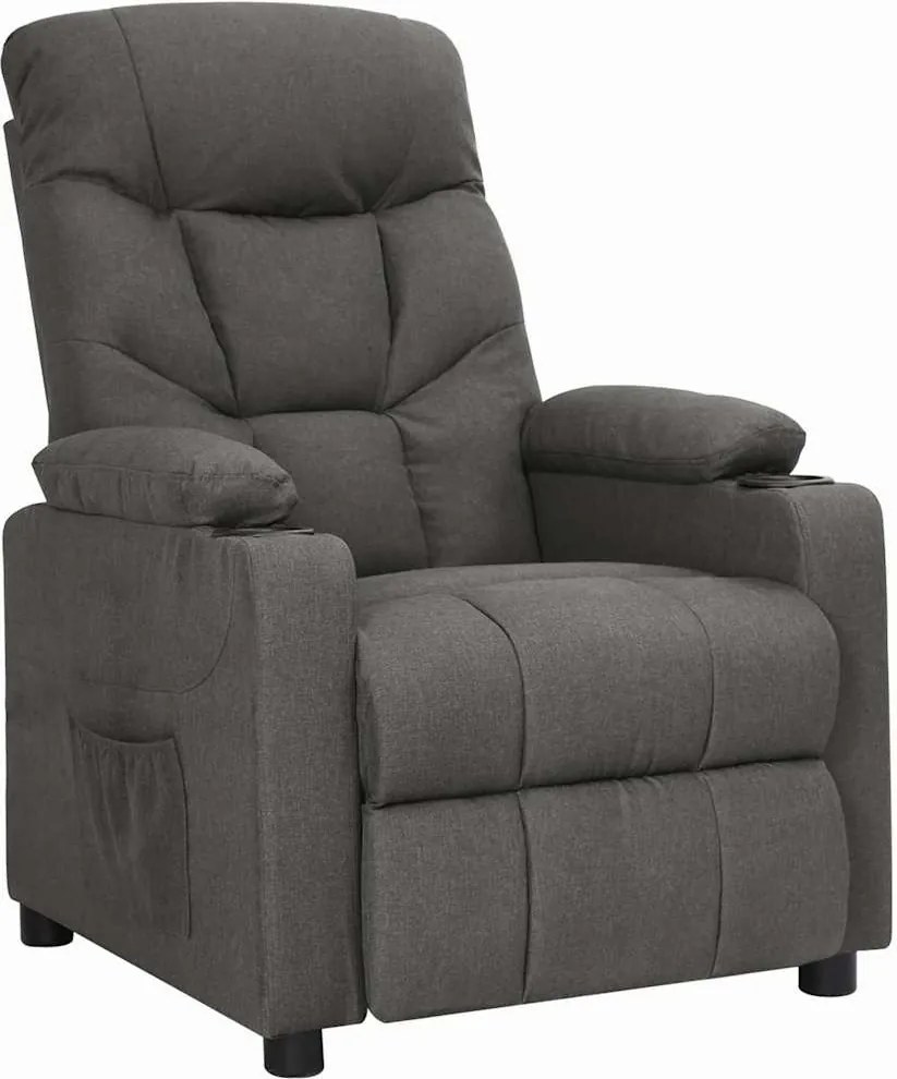 Polohovací křeslo tmavě šedé textil 339083