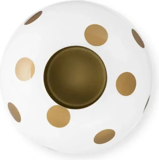 Pip Studio kovová váza bílo-zlatá střední (Dekorační plechová váza 23 cm)