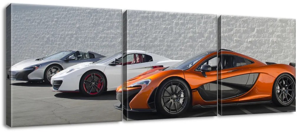 Gario 3 dílný obraz na plátně Rychlá auta McLaren - Axion23 Velikost: 90 x 30 cm
