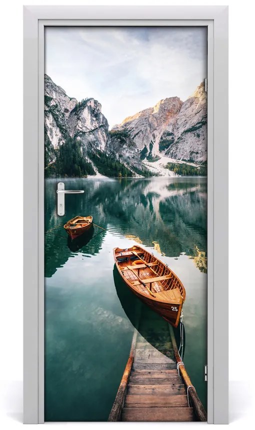 Fototapeta samolepící dveře leď jezero 75x205 cm