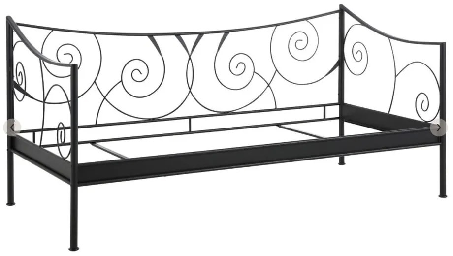 Černá kovová postel Støraa Isabelle, 90 x 200 cm