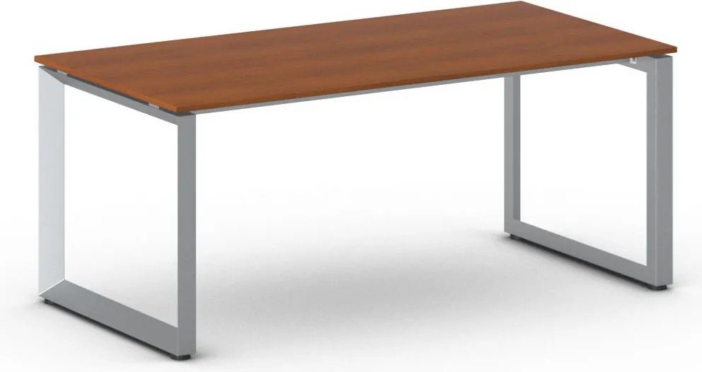 Kancelářský stůl PRIMO INSPIRE, 180x90 cm, šedostříbrná podnož, třešeň