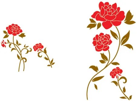 Samolepicí dekorace rudé květy