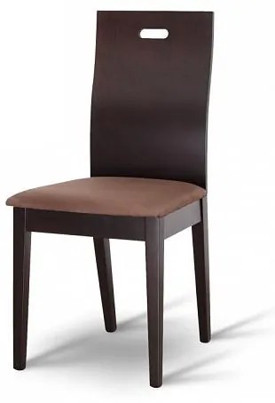 Dřevěná židle ABRIL, wenge, látka tmavě hnědá