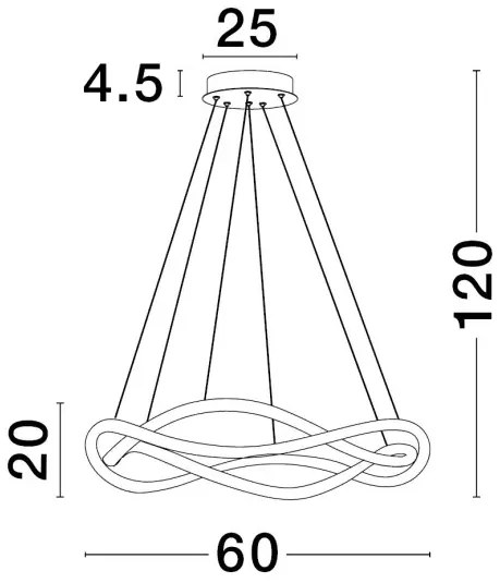 Visící svítidlo LED se stmíváním Jinal 60 černé