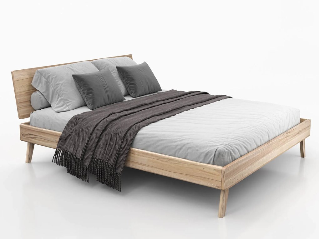 Dřevěná buková postel 160x200 Beskyd 03 Přírodní Buk