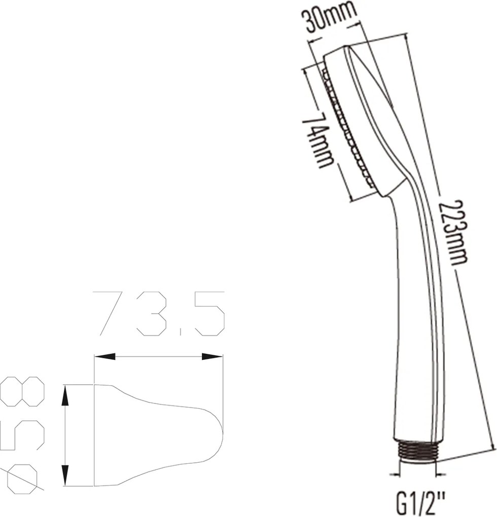 Bruckner sprchová souprava s výklopným držákem ruční sprchy chrom 621.100.1