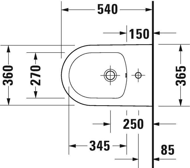 Duravit White Tulip - Závěsný bidet 540x365 mm, bílá 2293150000