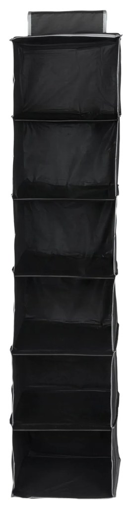 Závěsný organizér na oblečení Compactor URBAN 30 x 30 x 128 cm – 6 polic, černý
