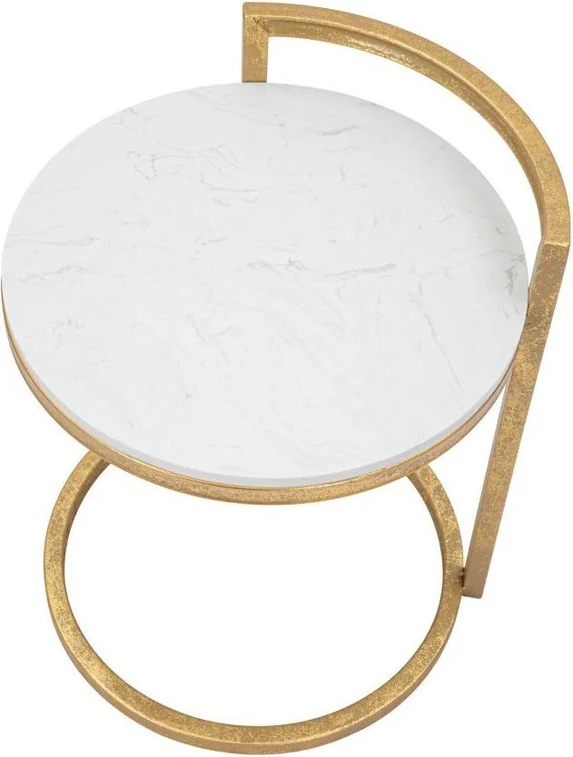 Kulatý odkládací stolek s mramorovou deskou ø 40,5 cm Round Marble – Mauro Ferretti