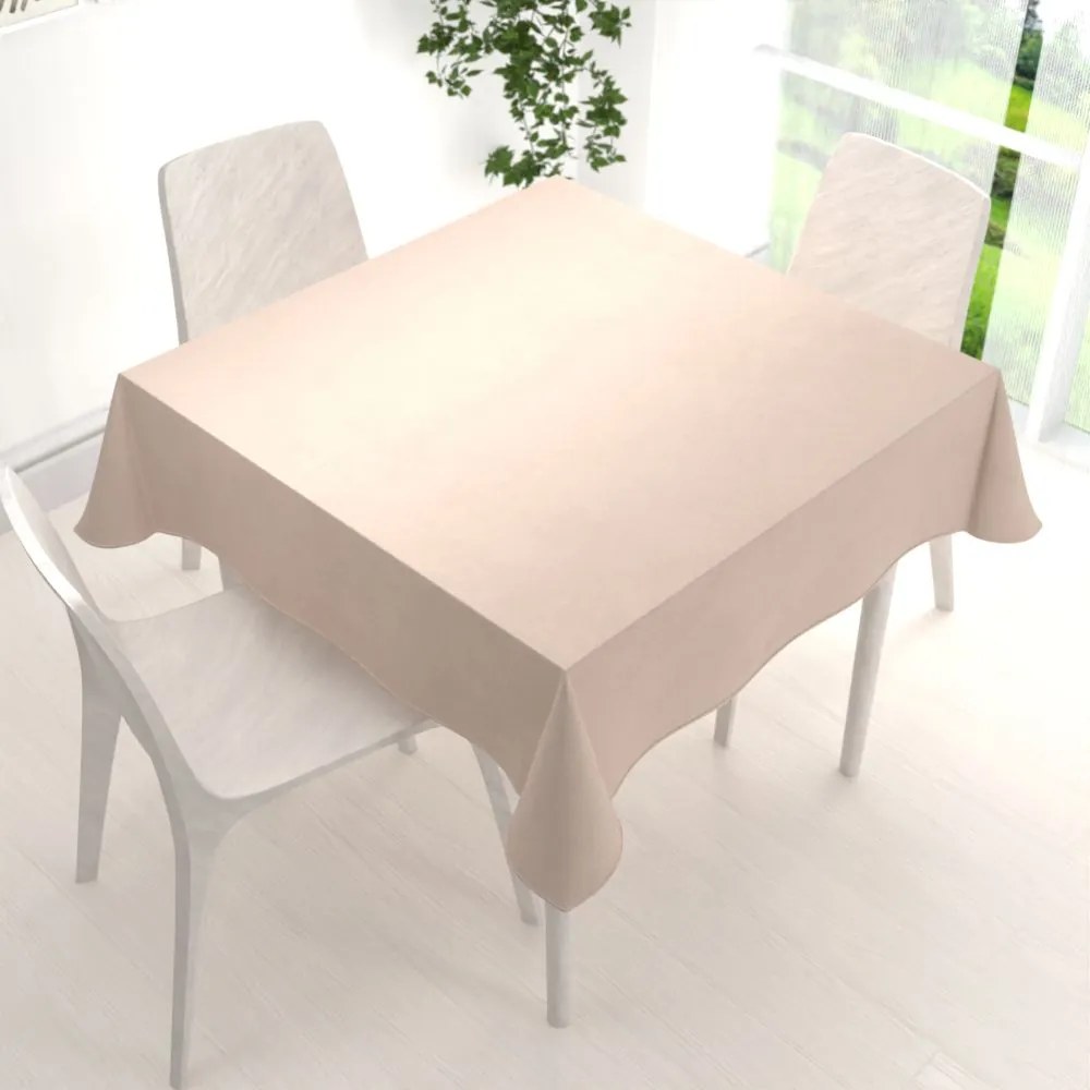 Biante Velký sametový čtvercový ubrus Velvet Premium SVP-020 Béžový 230x230 cm