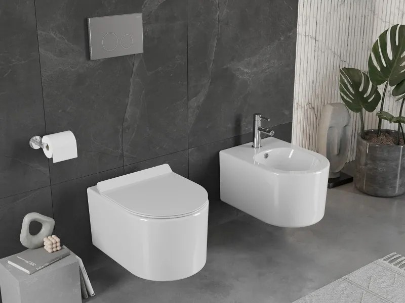 Mexen Sofia WC mísa Rimless s pomalu padajícím prkénkem slim, duroplast, bílý lesk - 30540100