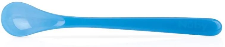 NUBY Lžička termo s dlouhou rukojetí 2 ks 3 m+, modrá