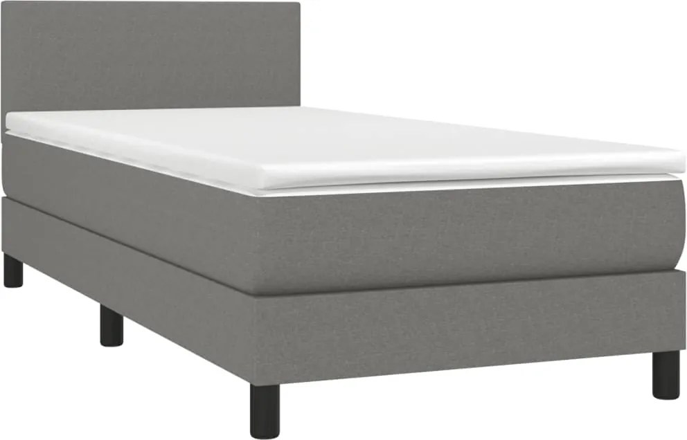 Box spring postel s matrací tmavě šedá 90x190 cm textil 3139858