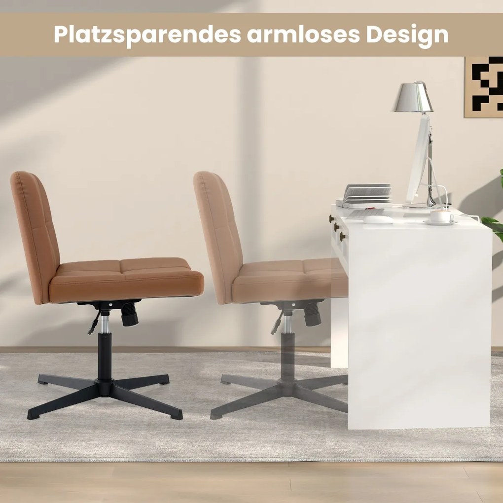 Costway Kancelářská židle bez područek psací židle s širokým sedákem a funkcí