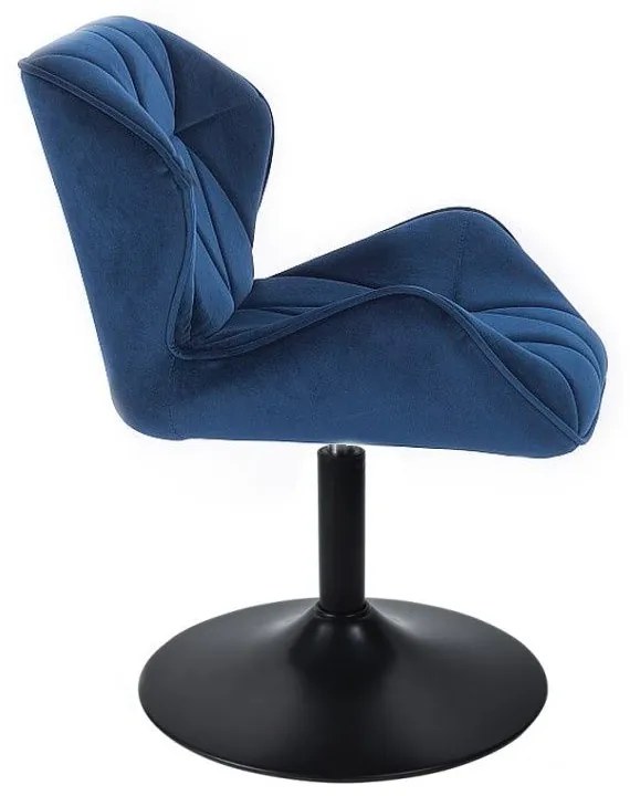 LuxuryForm DESIGN Otočná židle MILANO VELUR na černém talíři - modrá