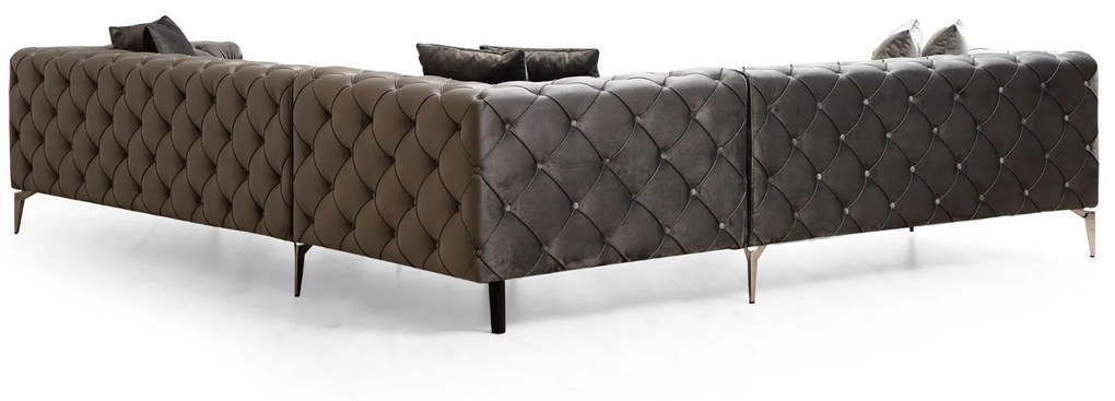 Atelier del Sofa Rohová sedací souprava Como Left - Anthracite, Antracitová