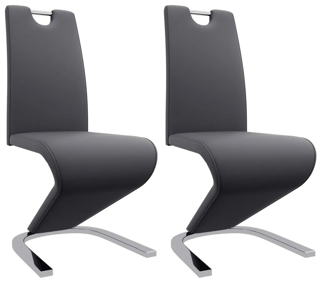 282574 vidaXL Jídelní židle s cik-cak designem 2 ks šedé umělá kůže