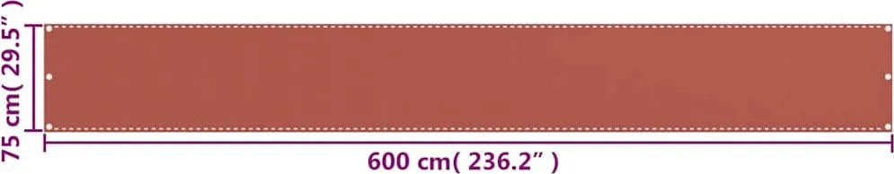 Balkonová zástěna cihlová 75 x 600 cm HDPE 310947