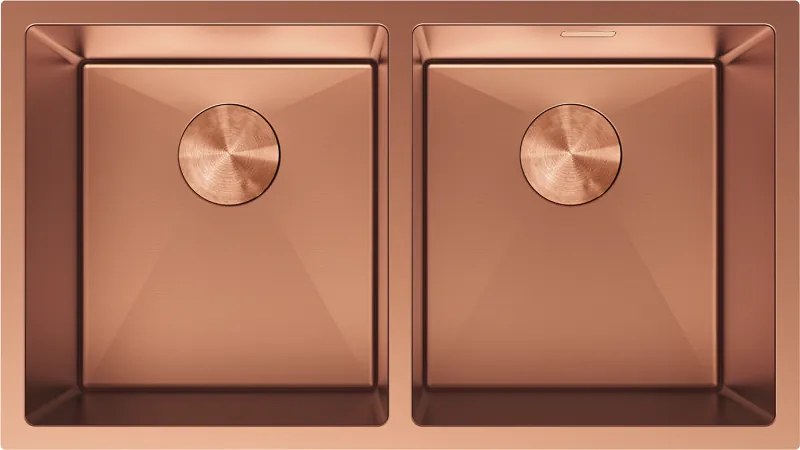 Mexen Binox, 2-komorový nerezový dřez 800 x 450 mm, broušená měď, 6421802000-65
