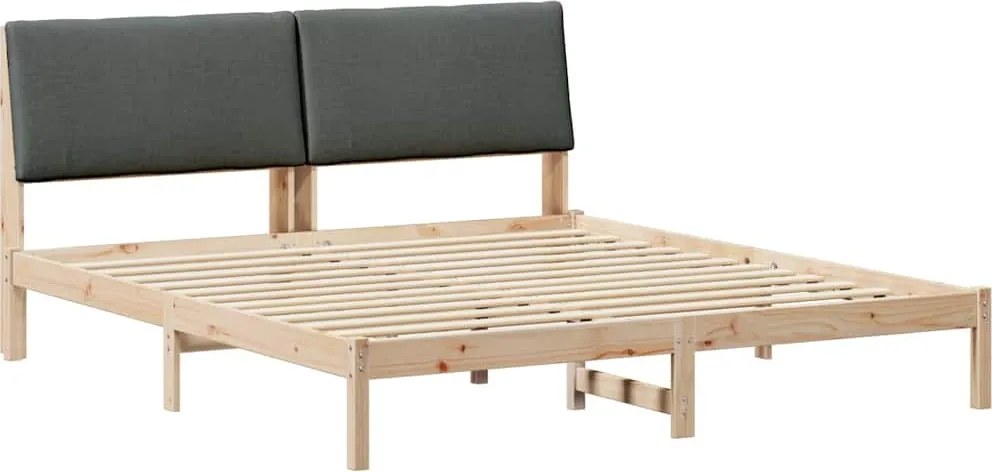 Rám postele s čelo hnědá a tmavě šedá 180 x 200 cm 3394364