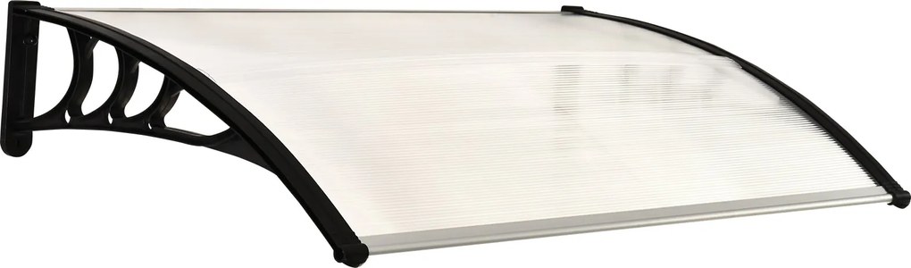 Outsunny Balkonový a okenní přístřešek, voděodolný a proti UV záření, venkovní přístřešek z polykarbonátu, 75x120cm | Aosom