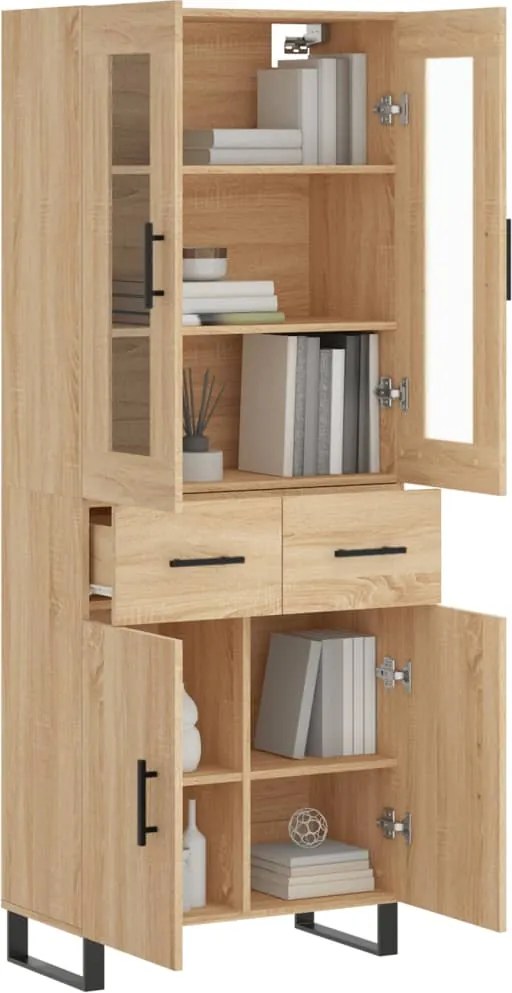 Skříň highboard dub sonoma 69,5 x 34 x 180 cm kompozitní dřevo 3198556