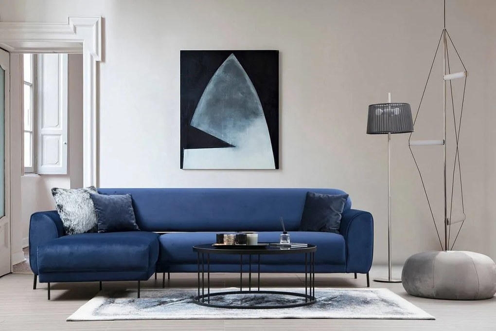 Designová sedačka Haylia 287 cm modrá - levá