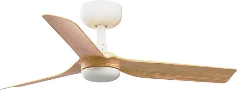 FARO 33821 MINI PUNT S stropní ventilátor, bílá/světlé dřevo s DC motorem - FARO