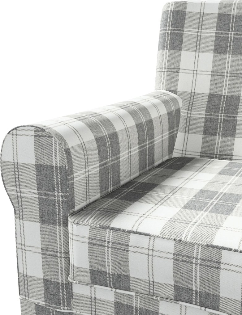 Potah na křeslo IKEA Ektorp Jennylund barva šedá látka pletený vzor, vzorované