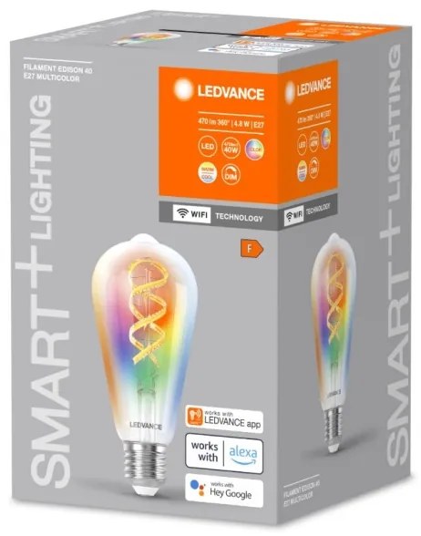 LED RGBW Stmívatelná žárovka SMART+ E27/4,8W/230V 2700-6500K Wi-Fi - Ledvance