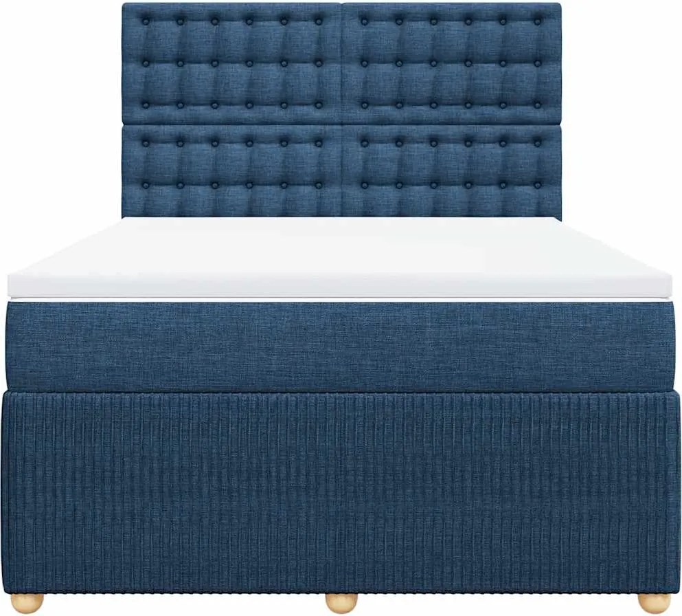 Box spring postel s matrací modrá 140x200 cm textil 3292099