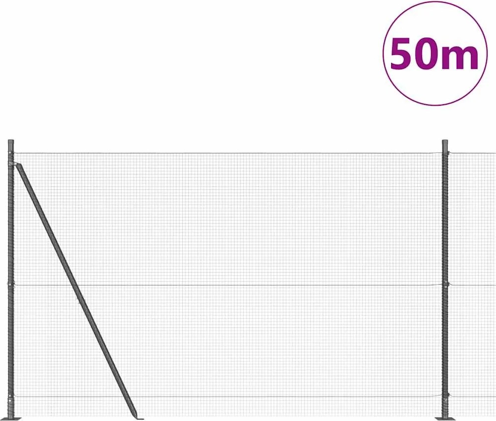 Svařovaná drátěná plotina s betonovou základnou 50 x 1,4 m Šedá 3352597