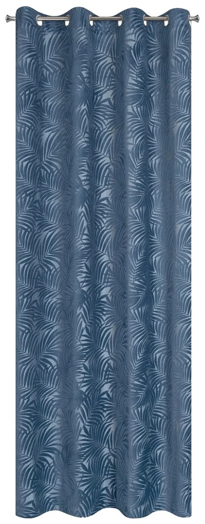 ZÁVĚS NA KROUŽCÍCH LIVIA 140X250 CM TMAVĚMODRÁ