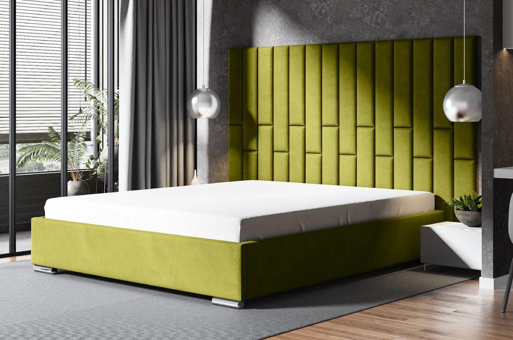 Eka Čalouněná postel LANA 90 x 200 cm Barva látky Trinity: (2303) Světlá béžová, Úložný prostor: S dřevěným rámem úložného prostoru