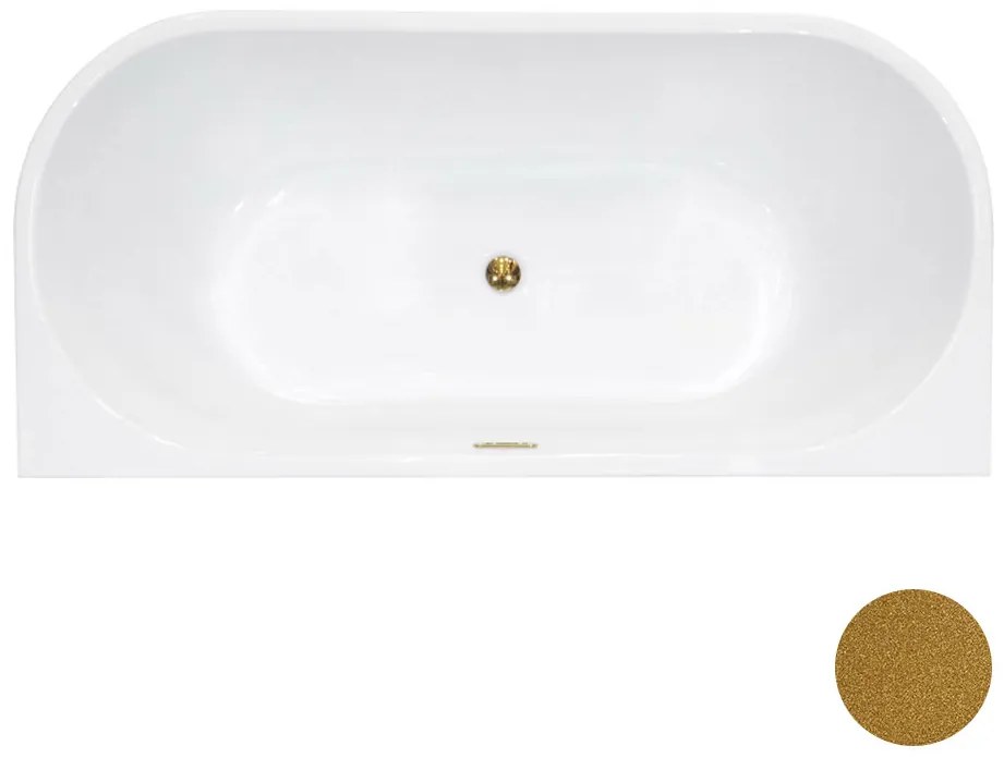 Besco Akrylátová volně stojící vana Vica NEW Glam Z CC/SP 150x80 (160x80, 170x80), s přepadem Rozměry (cm): 170x80, Typ a barva výpustě: Alcaplast Click-Clack se šterbinovým přepadem, zlatá