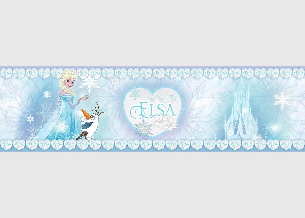 Dětská samolepící bordura na zeď Disney Ledové království Elsa a Olaf | 5 m x 13.8 cm | DWBD8088