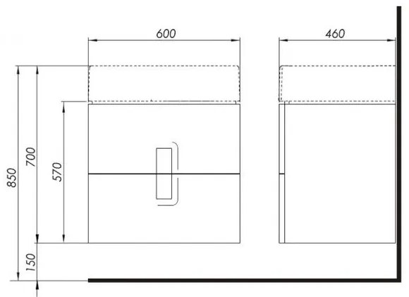 KOLO Twins Skříňka umyvadlová zásuvky 60 cm, lesk bílá 89492000