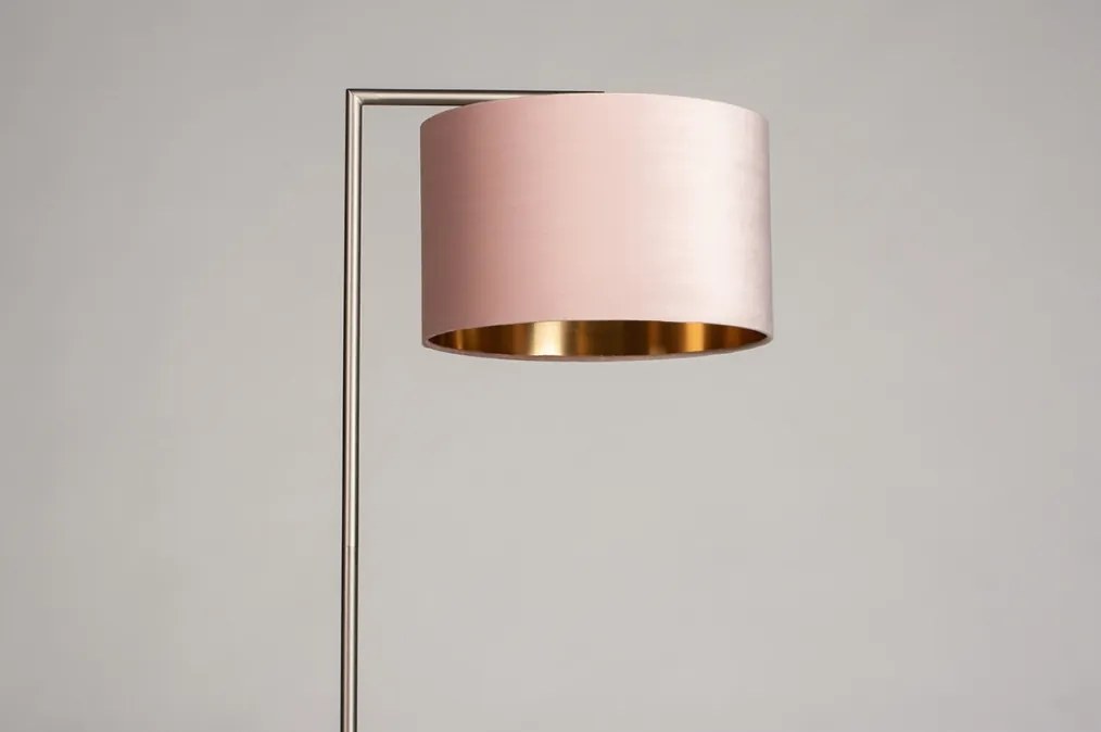 Stojací designová lampa Pallas Pink Steel