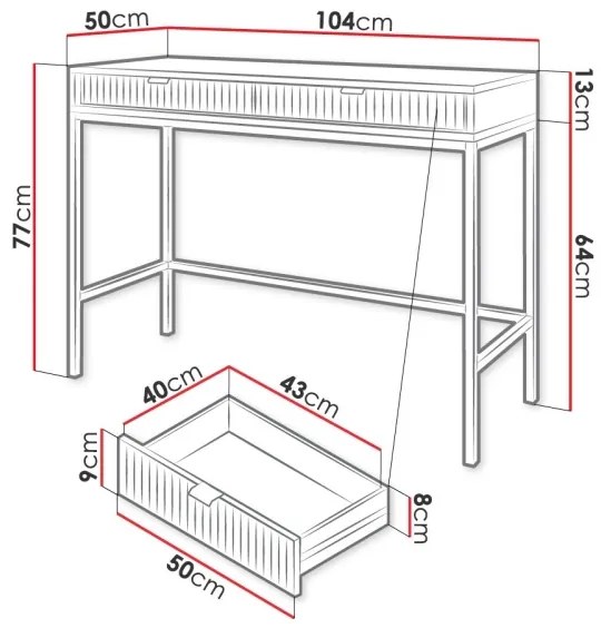 Odkládací stolek NOVA 77x104 cm bílá/černá